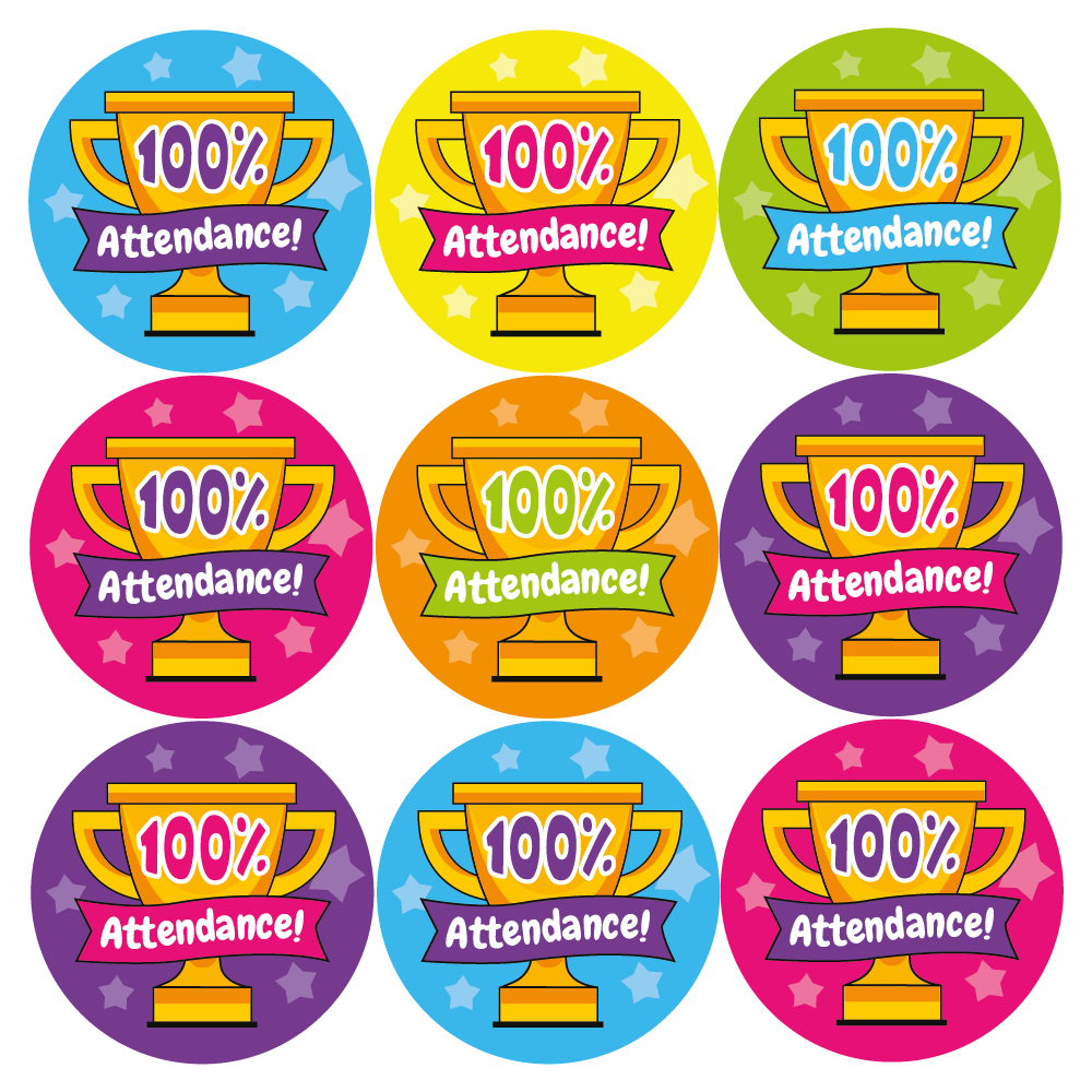 100% Attendance Reward Stickers — MyClassroom