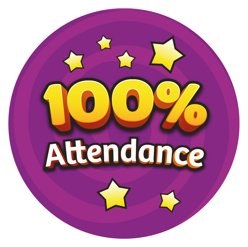 100% Attendance Star Reward Stickers — MyClassroom