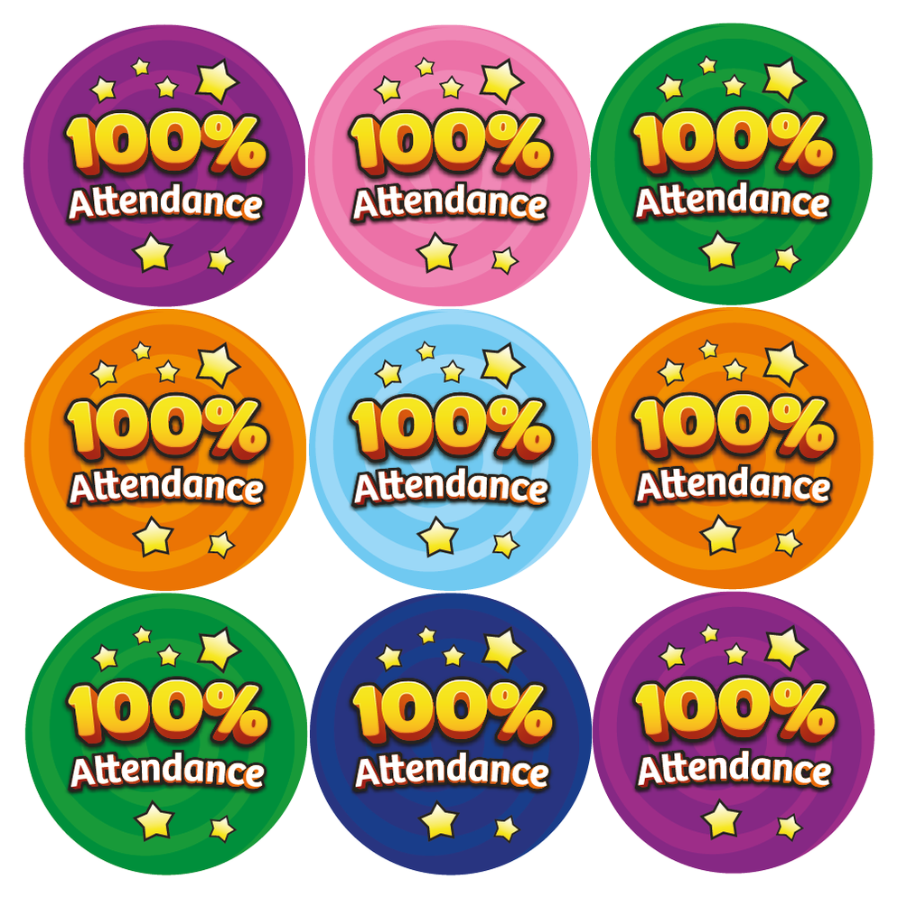 100% Attendance Star Reward Stickers — MyClassroom