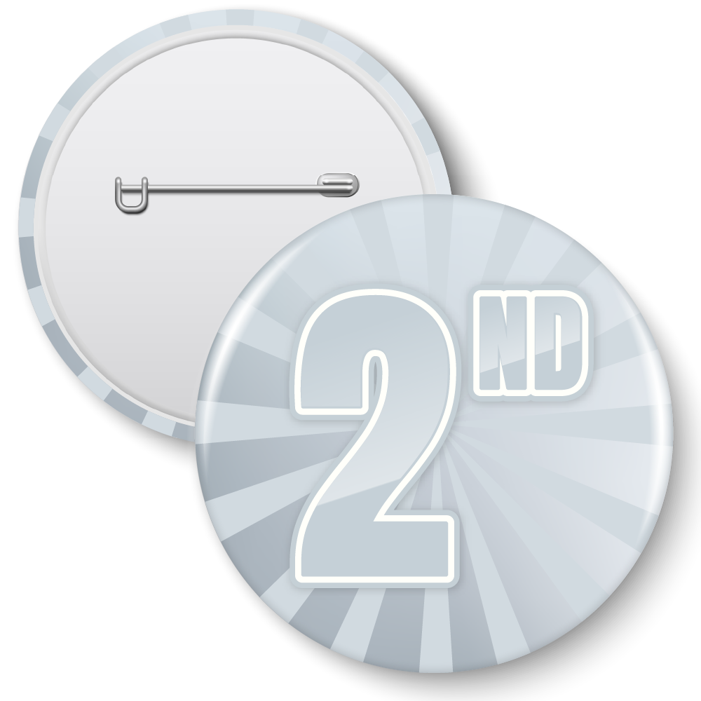 10 Silver 2nd Place Sports Day Reward Badges (38mm) — MyClassroom