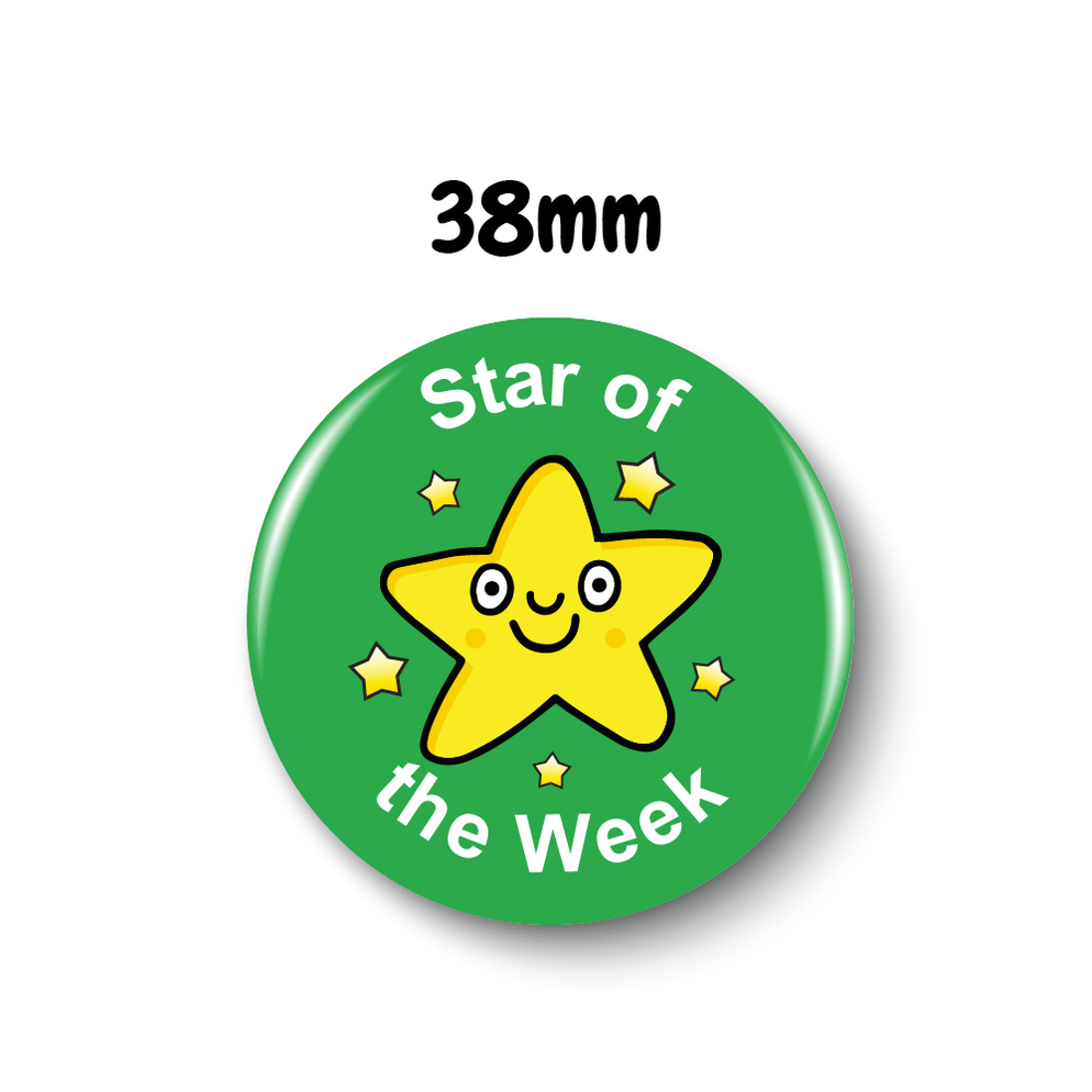 10 Smiling Star Of The Week Reward Badges (38mm) — MyClassroom