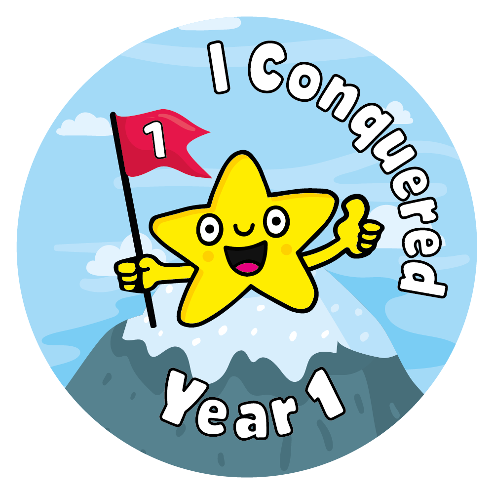 I Conquered Year 1 Reward Stickers — MyClassroom