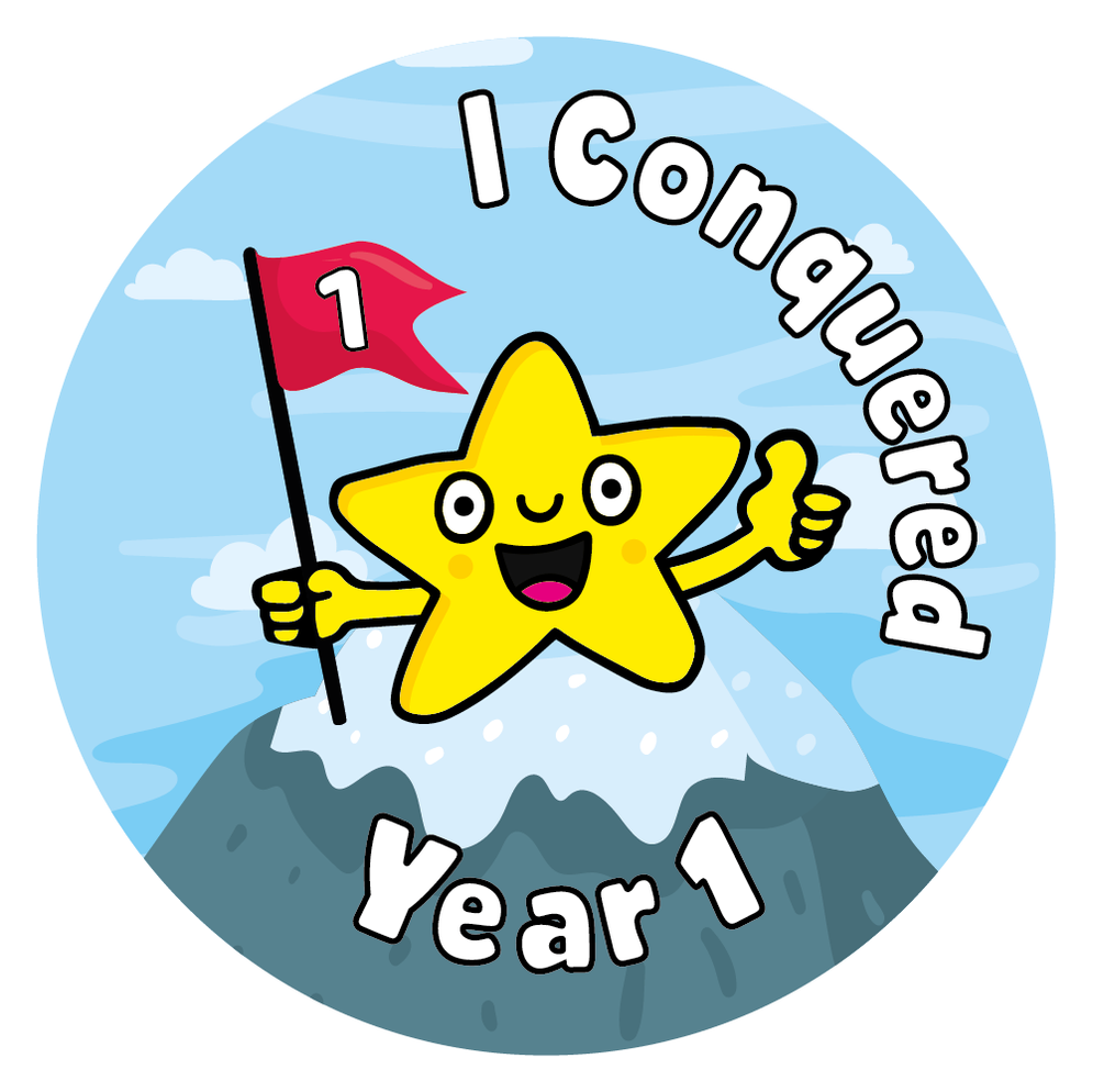 I Conquered Year 1 Reward Stickers — MyClassroom