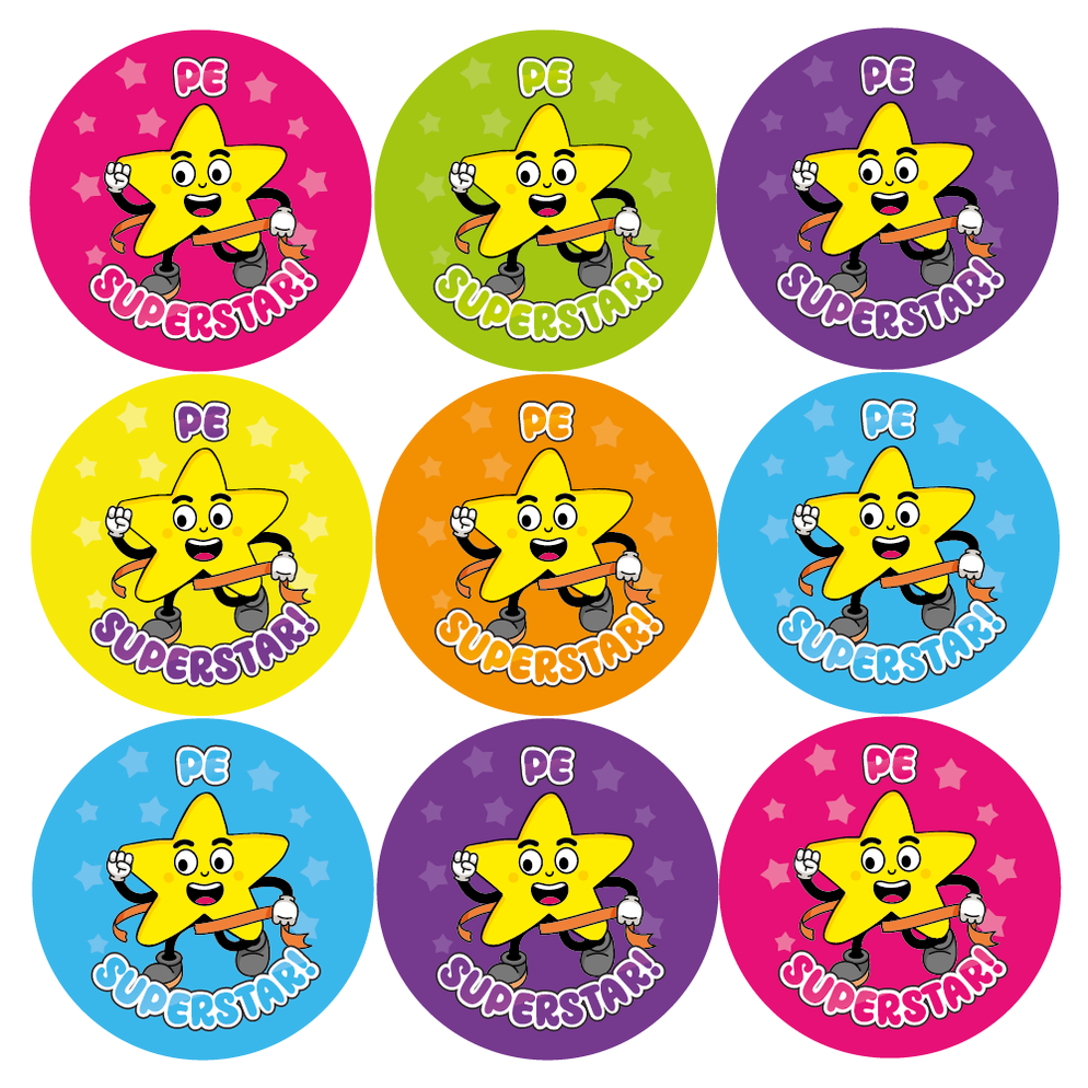 PE Superstar Reward Stickers — MyClassroom
