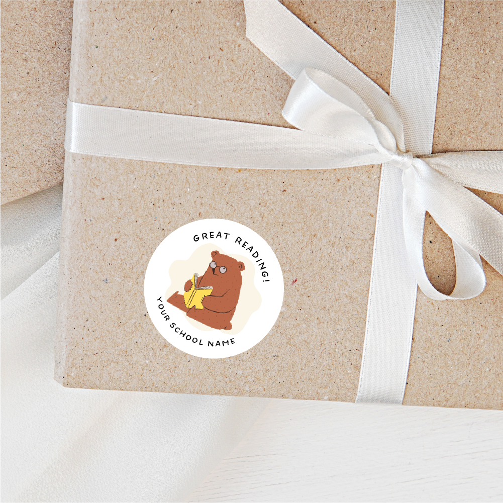 Personalised Bear Great Reading Award Stickers — MyClassroom