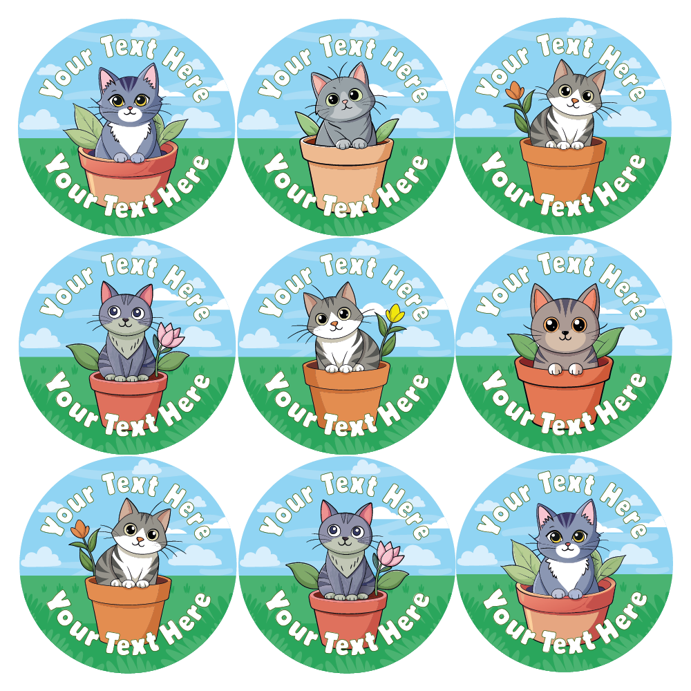 Personalised Happy Cats Reward Stickers — MyClassroom