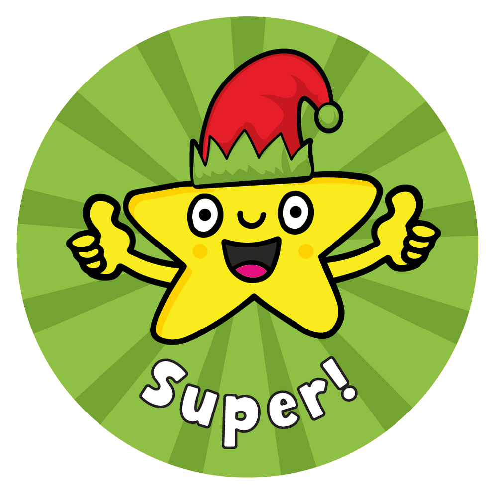 Christmas Star Praise Words Reward Stickers — MyClassroom