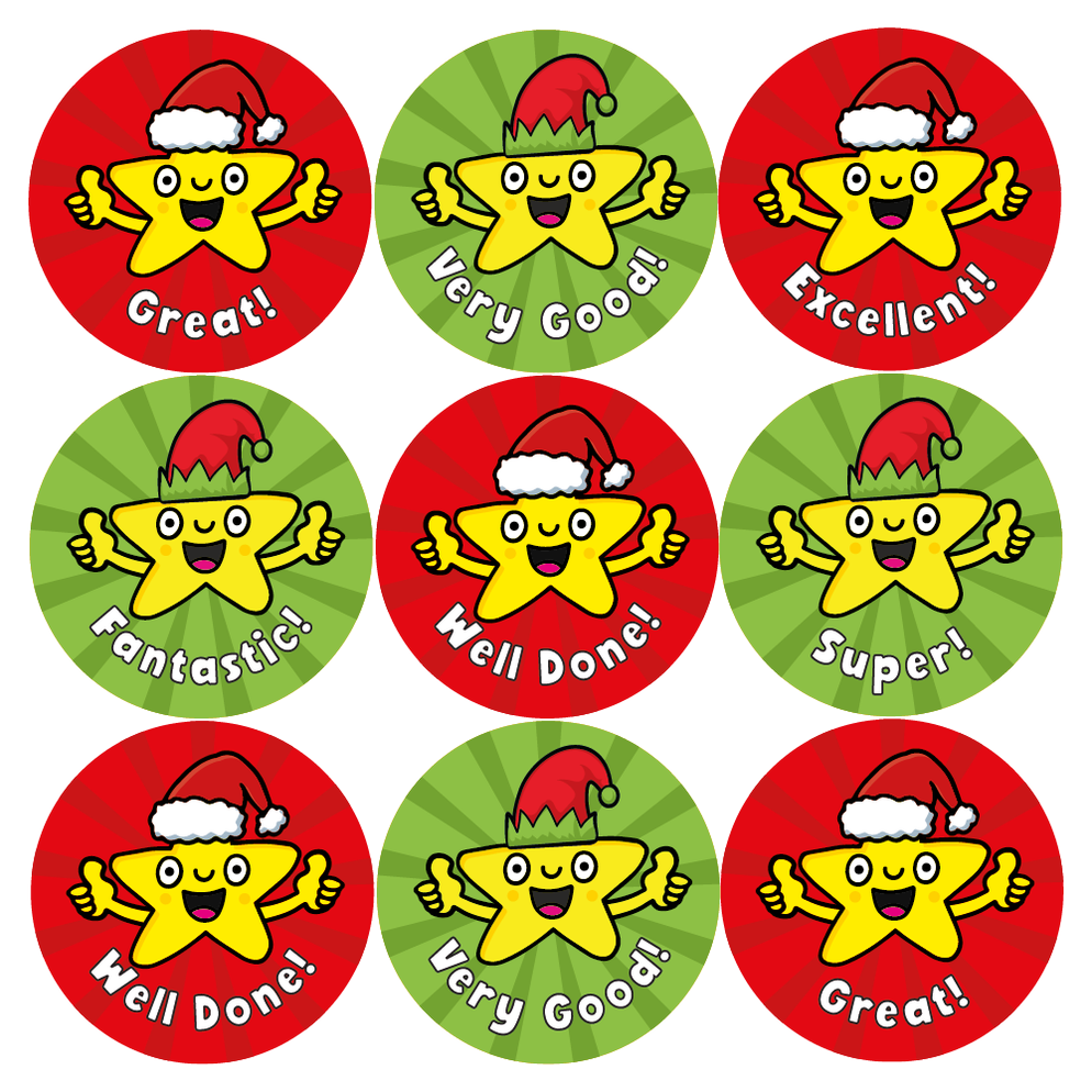 Christmas Star Praise Words Reward Stickers — MyClassroom
