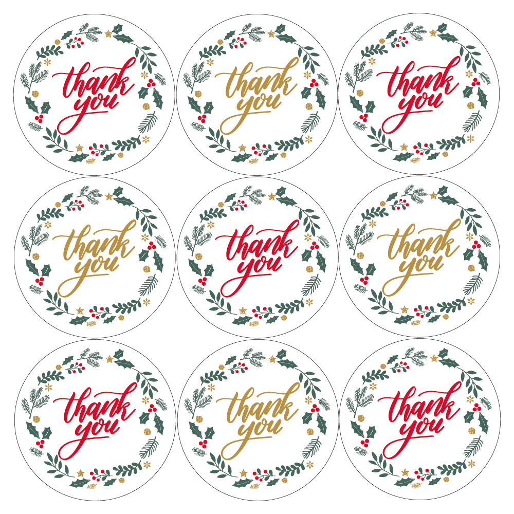 Christmas Wreath 'Thank You' Stickers — MyClassroom