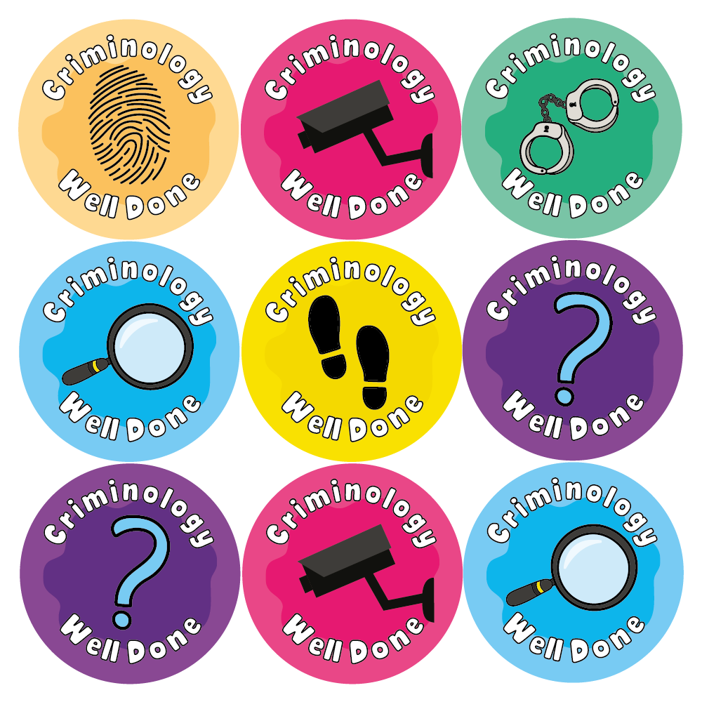 Criminology Well Done Reward Stickers — MyClassroom