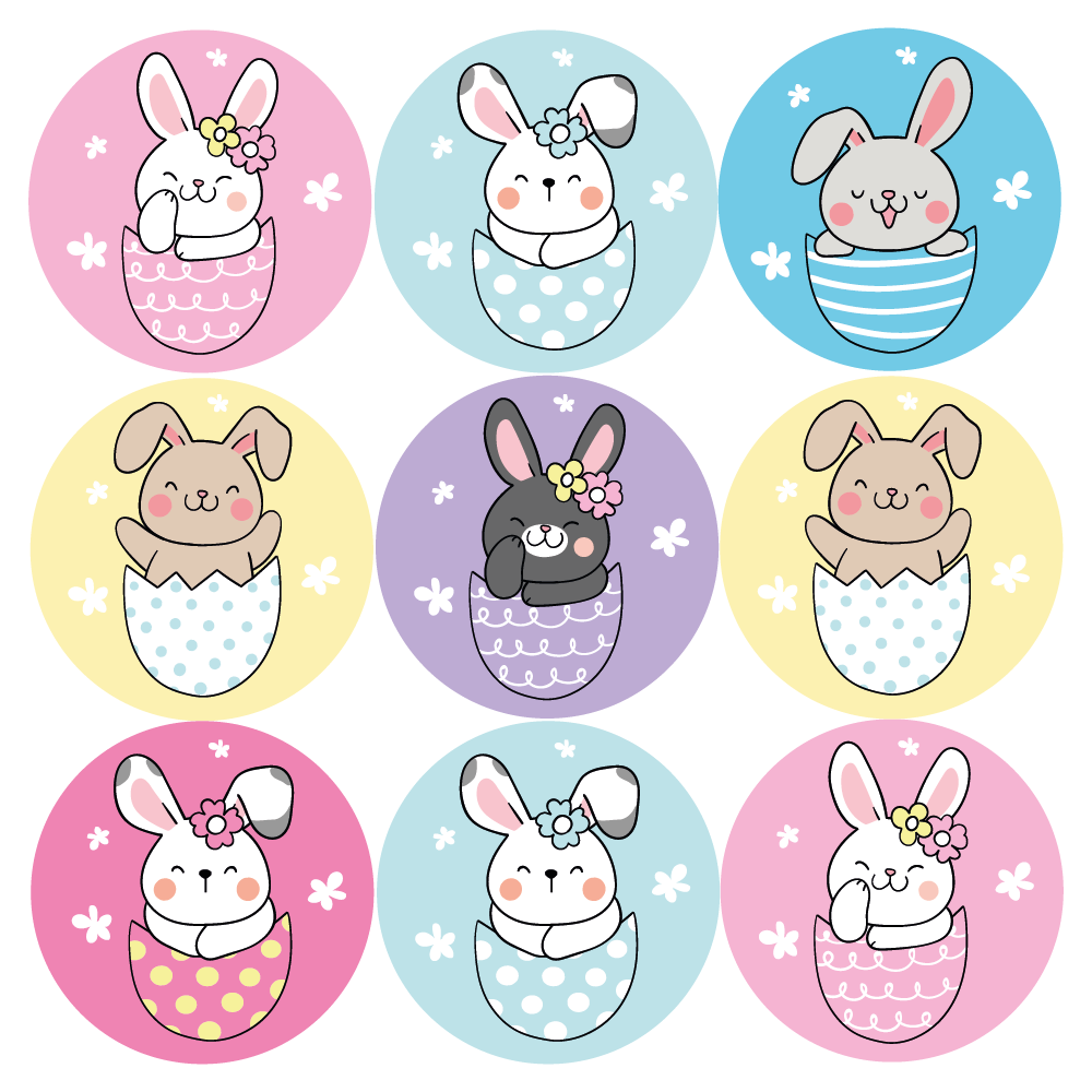 Cute Easter Bunny Reward Stickers — MyClassroom