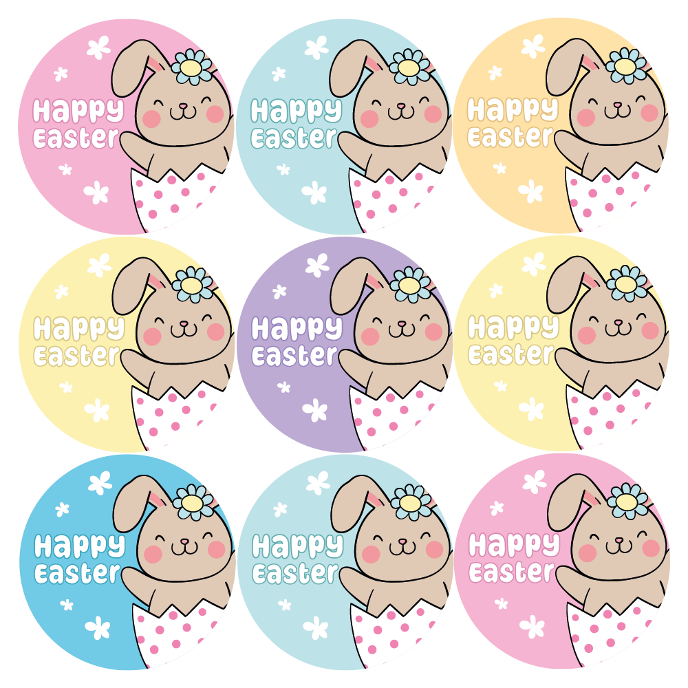 Cute Happy Easter Bunny Stickers — MyClassroom