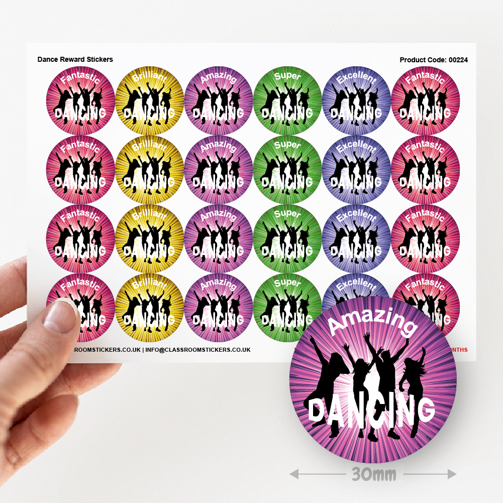 864 Dance Reward Stickers Value Pack (30mm) — MyClassroom