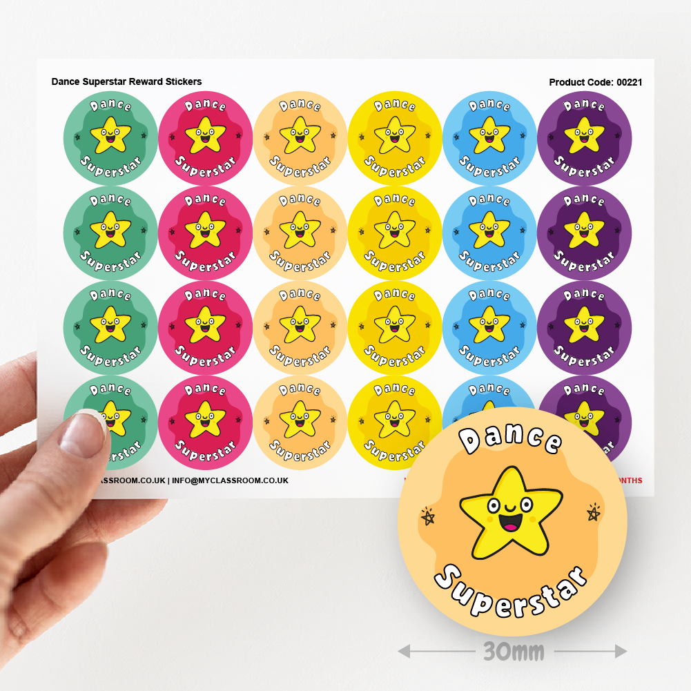 864 Dance Reward Stickers Value Pack (30mm) — MyClassroom