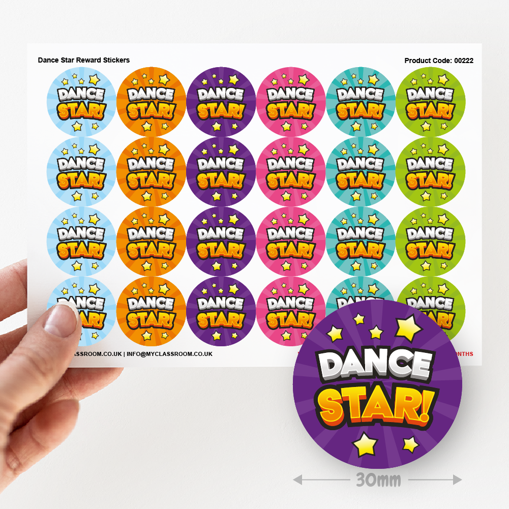 864 Dance Reward Stickers Value Pack (30mm) — MyClassroom