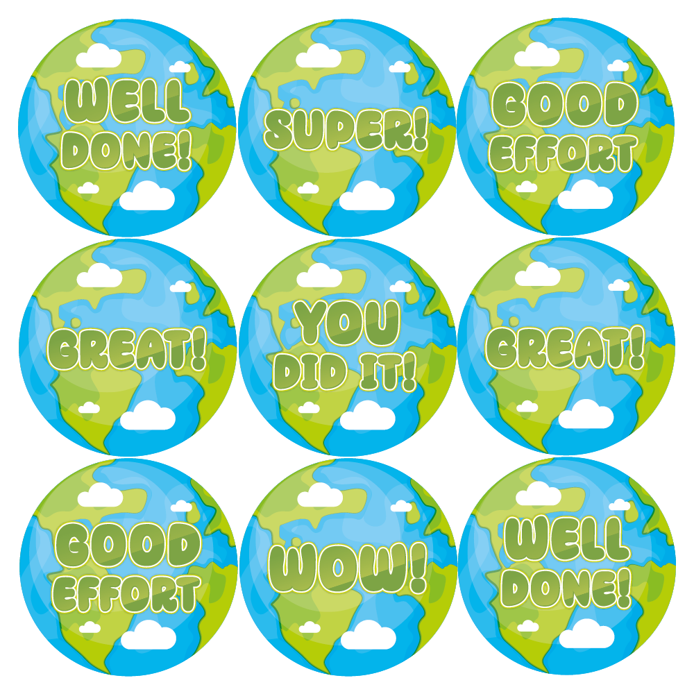Earth Praise Words Reward Stickers — MyClassroom