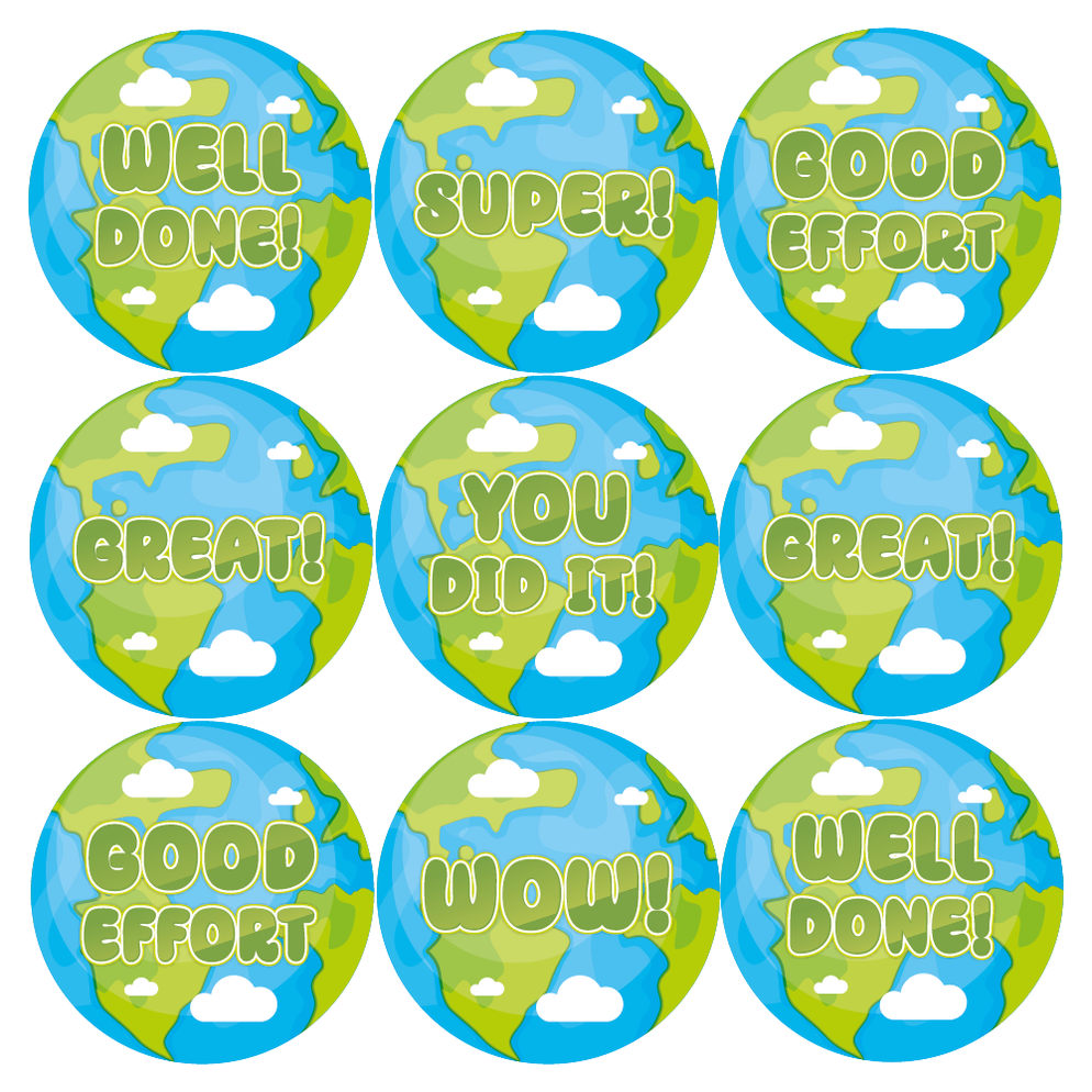 Earth Praise Words Reward Stickers — MyClassroom
