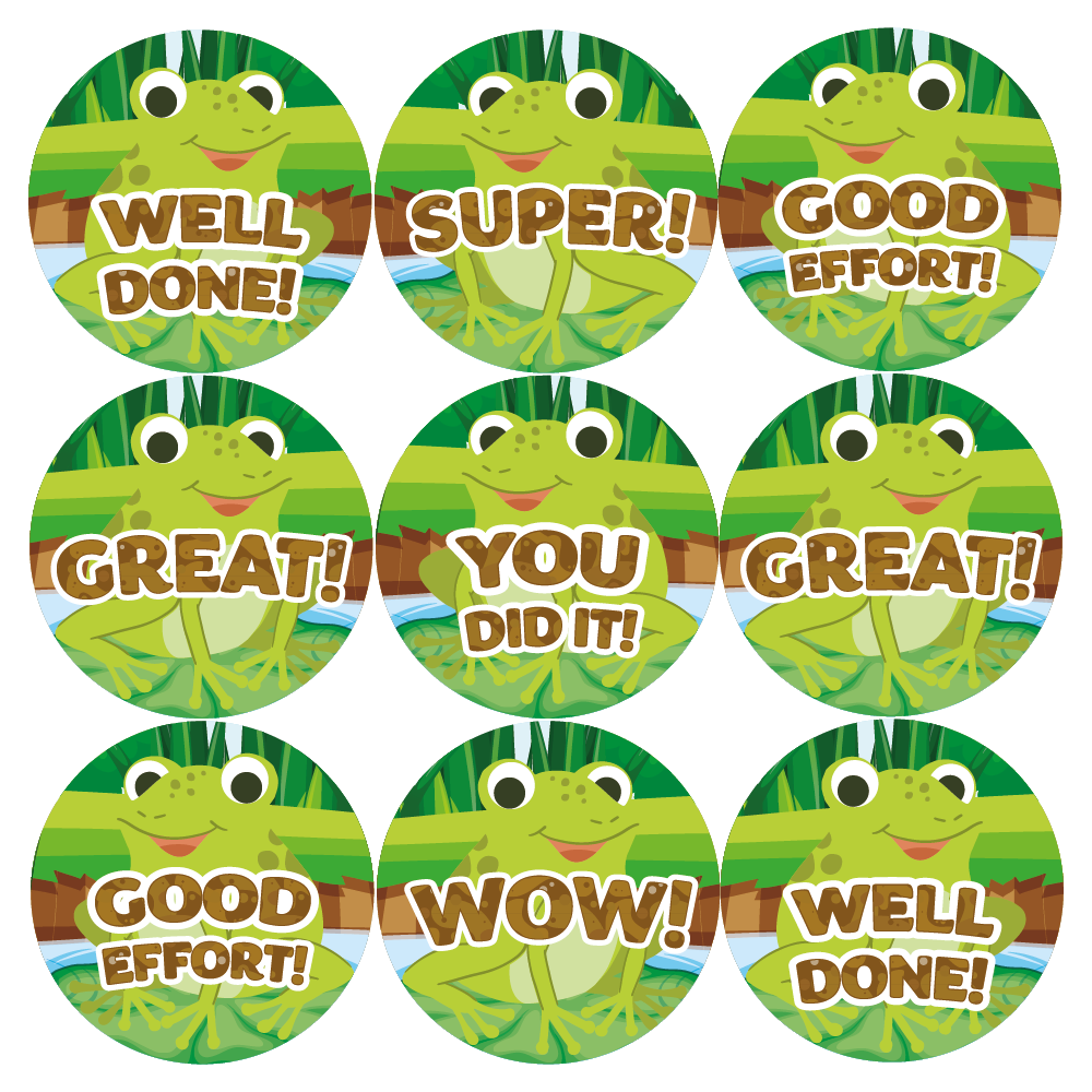 Happy Frog Praise Words Reward Stickers — MyClassroom