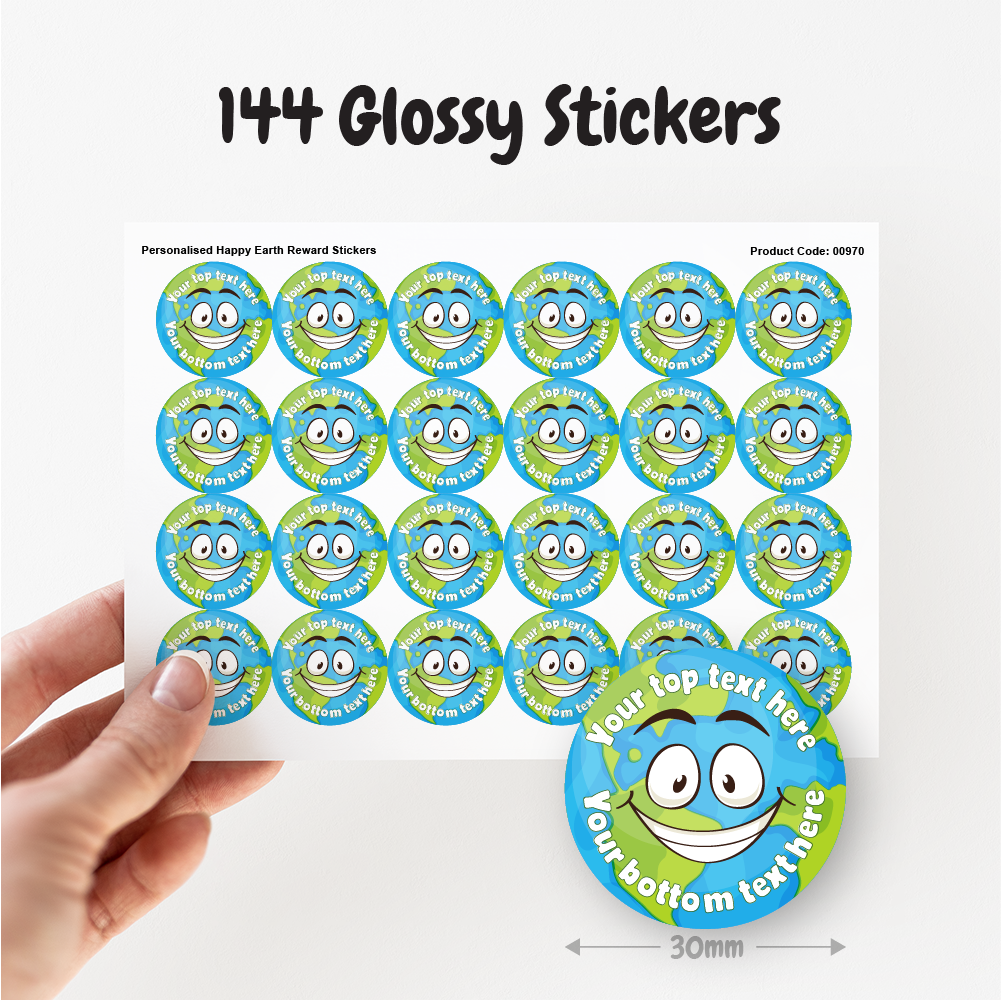 Personalised Happy Earth Reward Stickers — MyClassroom