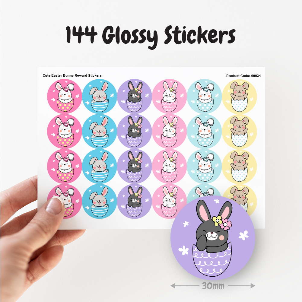 Cute Easter Bunny Reward Stickers — MyClassroom