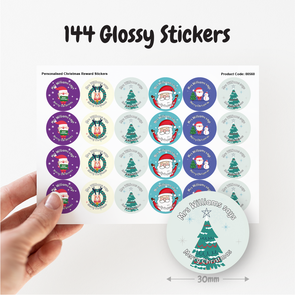 Personalised Christmas Reward Stickers — MyClassroom