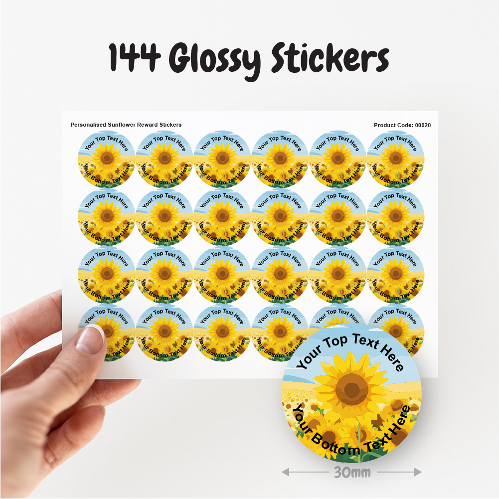 Personalised Sunflower Reward Stickers — MyClassroom