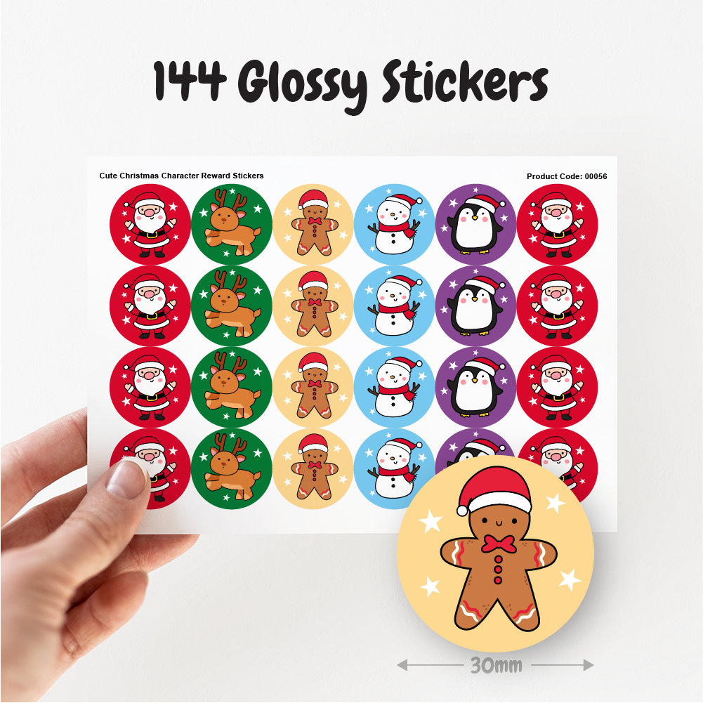 Cute Christmas Characters Reward Stickers — MyClassroom