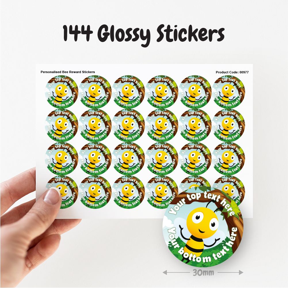 Personalised Bee Reward Stickers — MyClassroom
