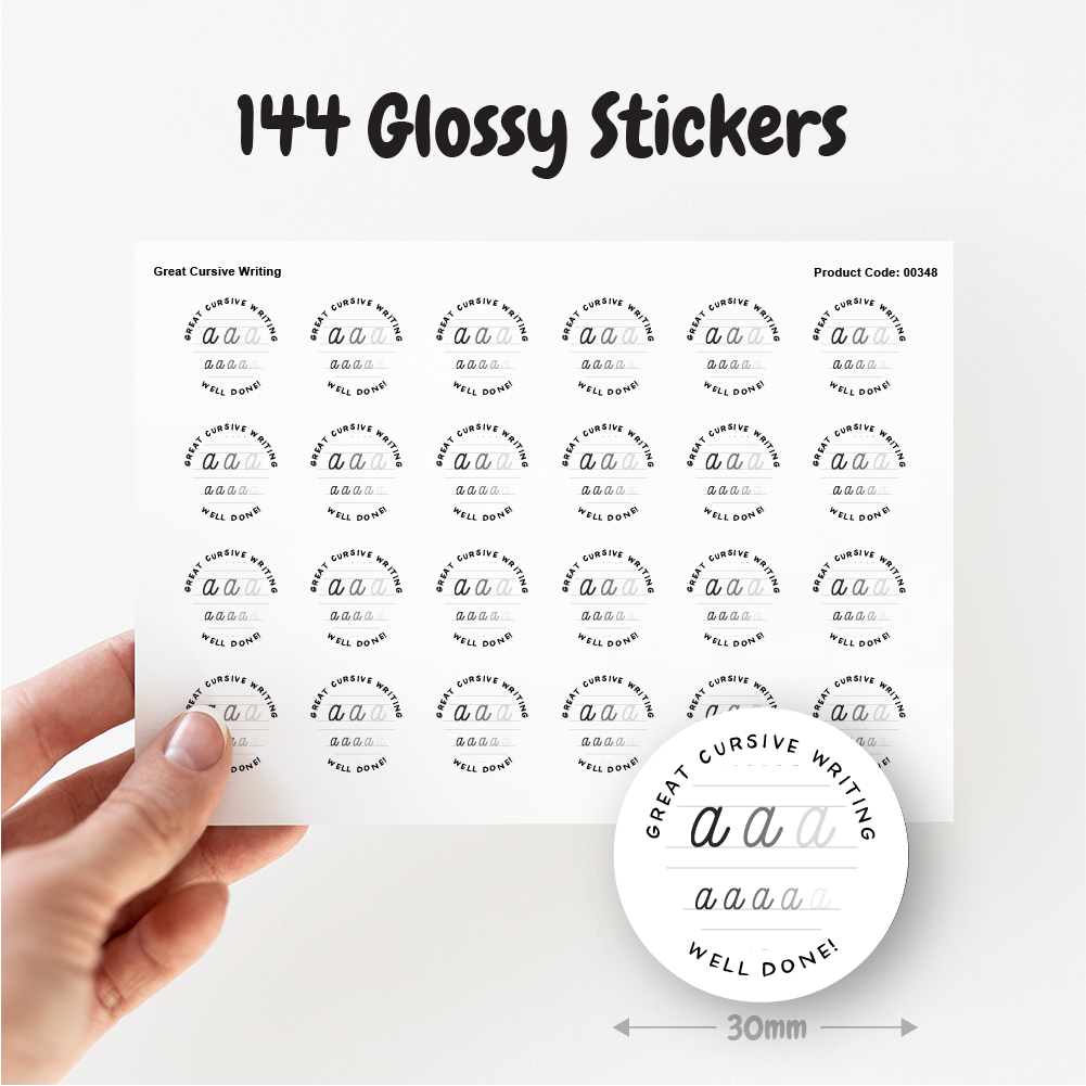 Great Cursive Writing Well Done Reward Stickers — MyClassroom