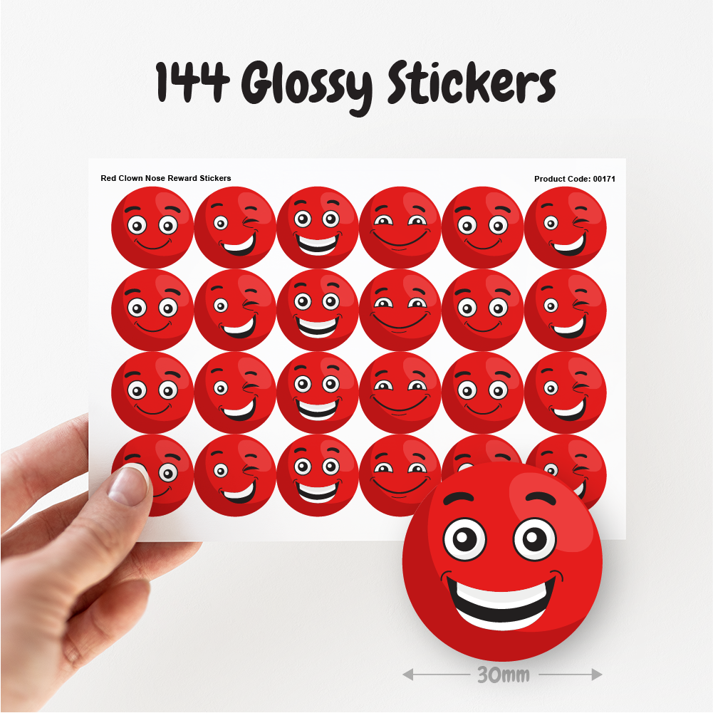 Red Clown Nose Reward Stickers — MyClassroom