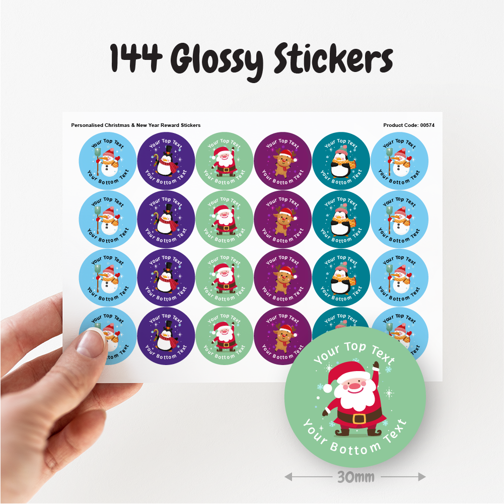 Personalised Christmas & New Year Reward Stickers — MyClassroom