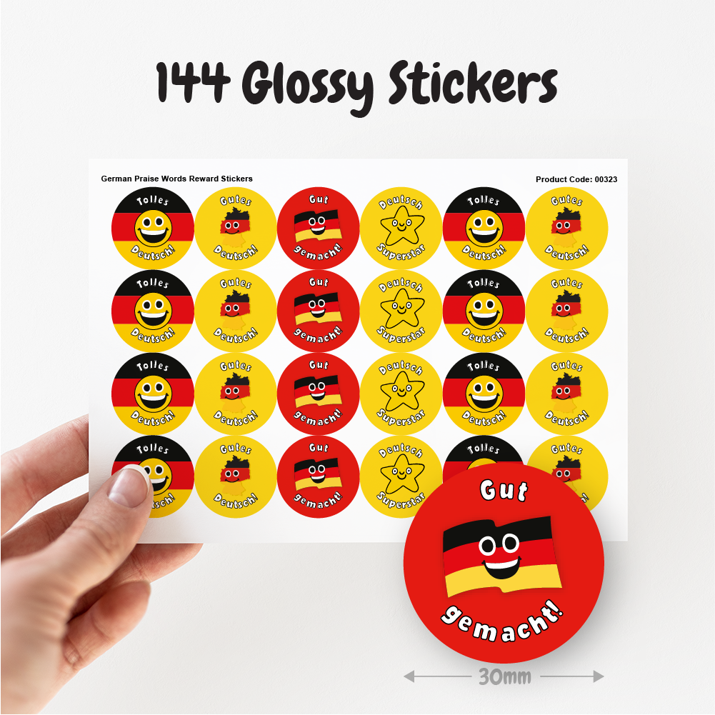 German Praise Words Reward Stickers — MyClassroom