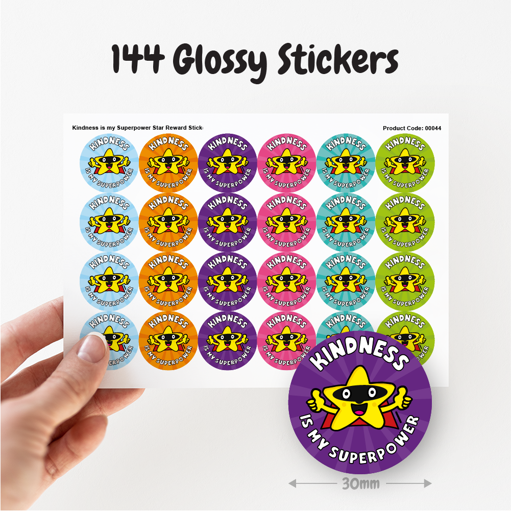 Kindness is my Superpower Star Reward Stickers — MyClassroom