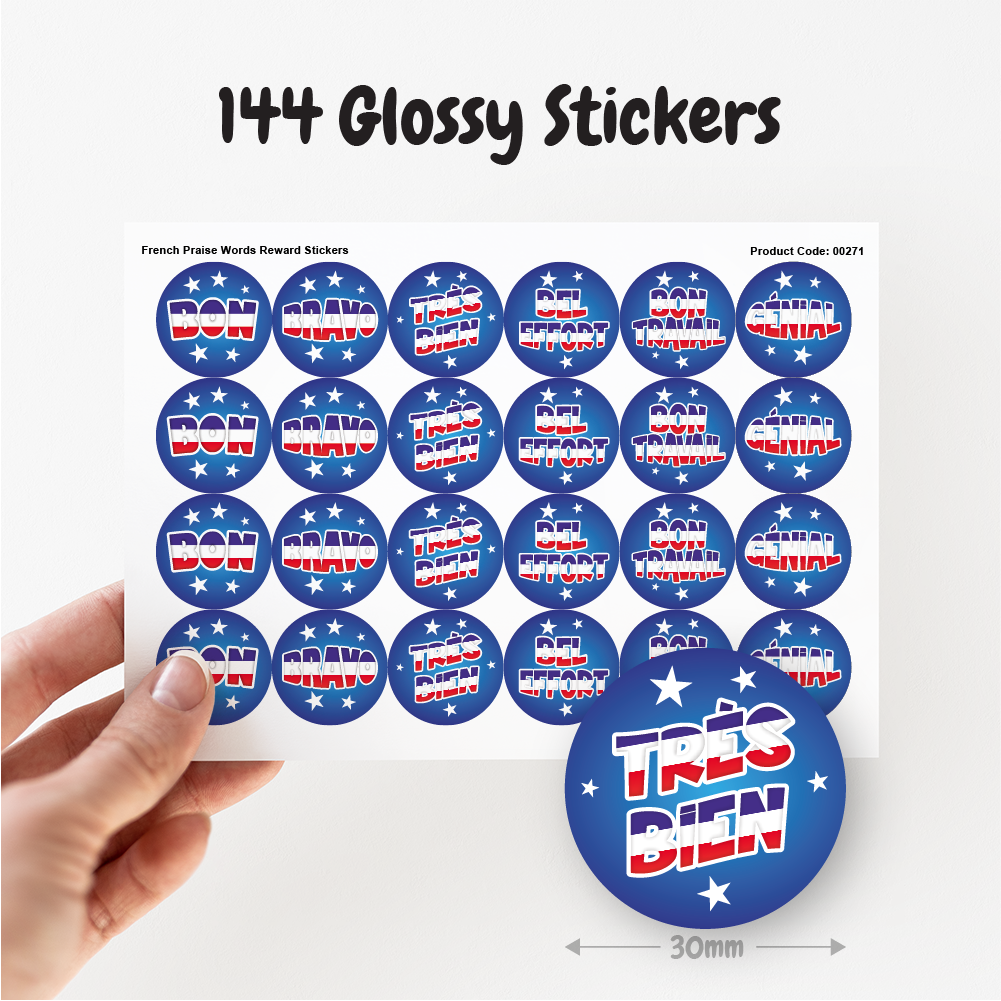 French Praise Words Reward Stickers — MyClassroom