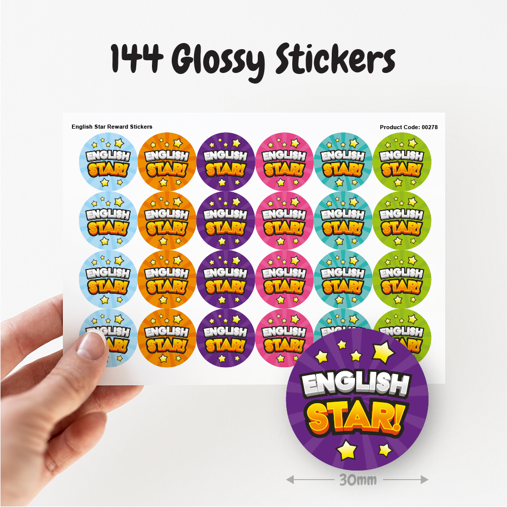 English Star Reward Stickers — MyClassroom