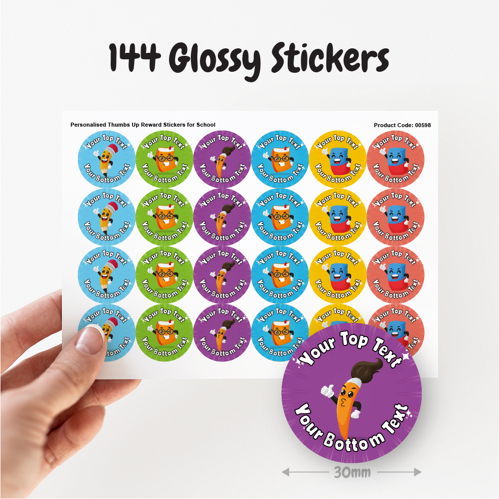 Personalised Thumbs Up Reward Stickers — MyClassroom