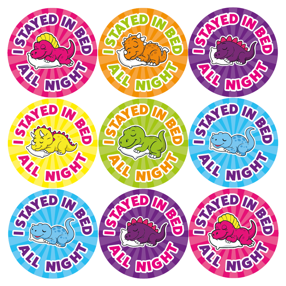 Dinosaur I Stayed In Bed All Night Reward Stickers — MyClassroom