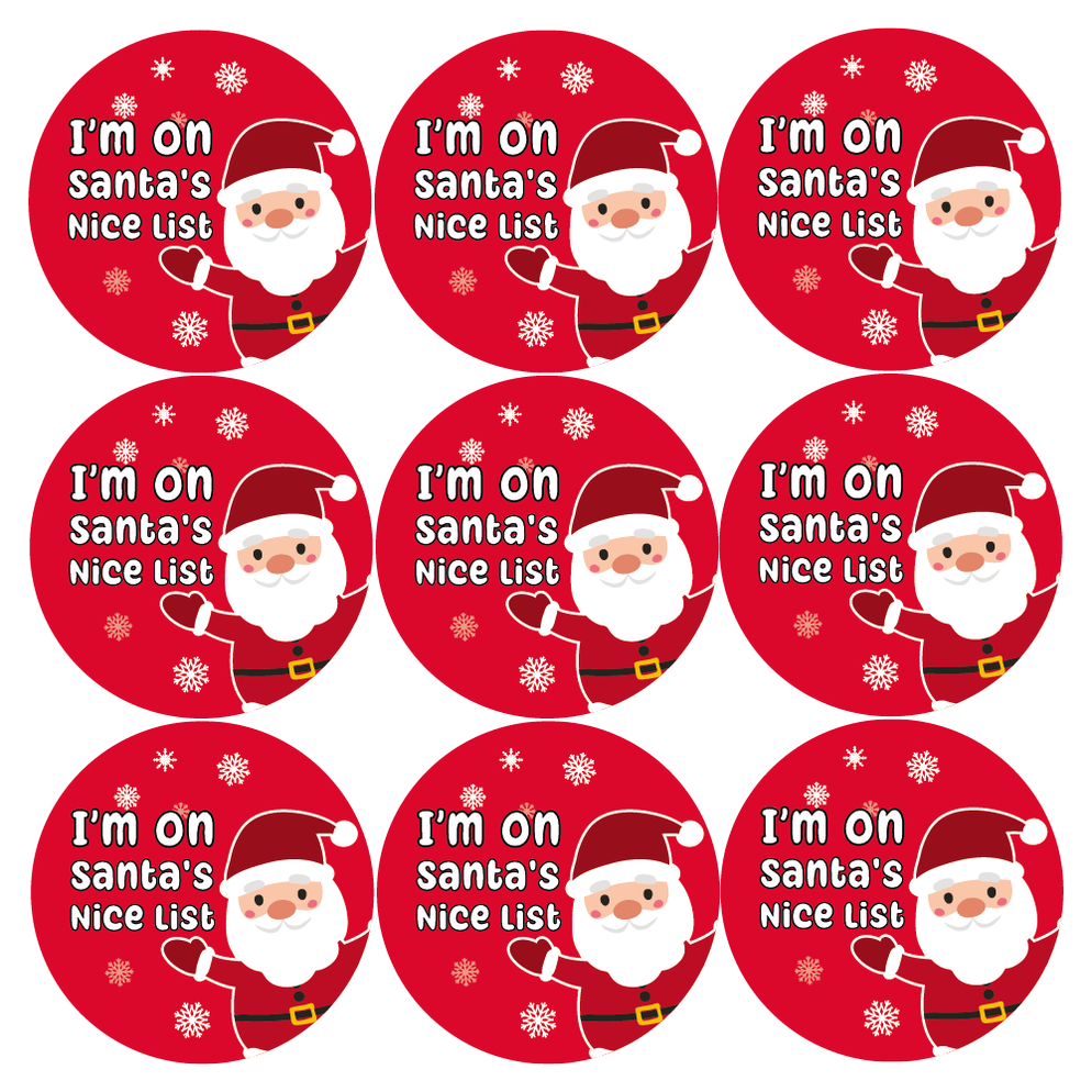 I'm On Santa's Nice List Reward Stickers — MyClassroom