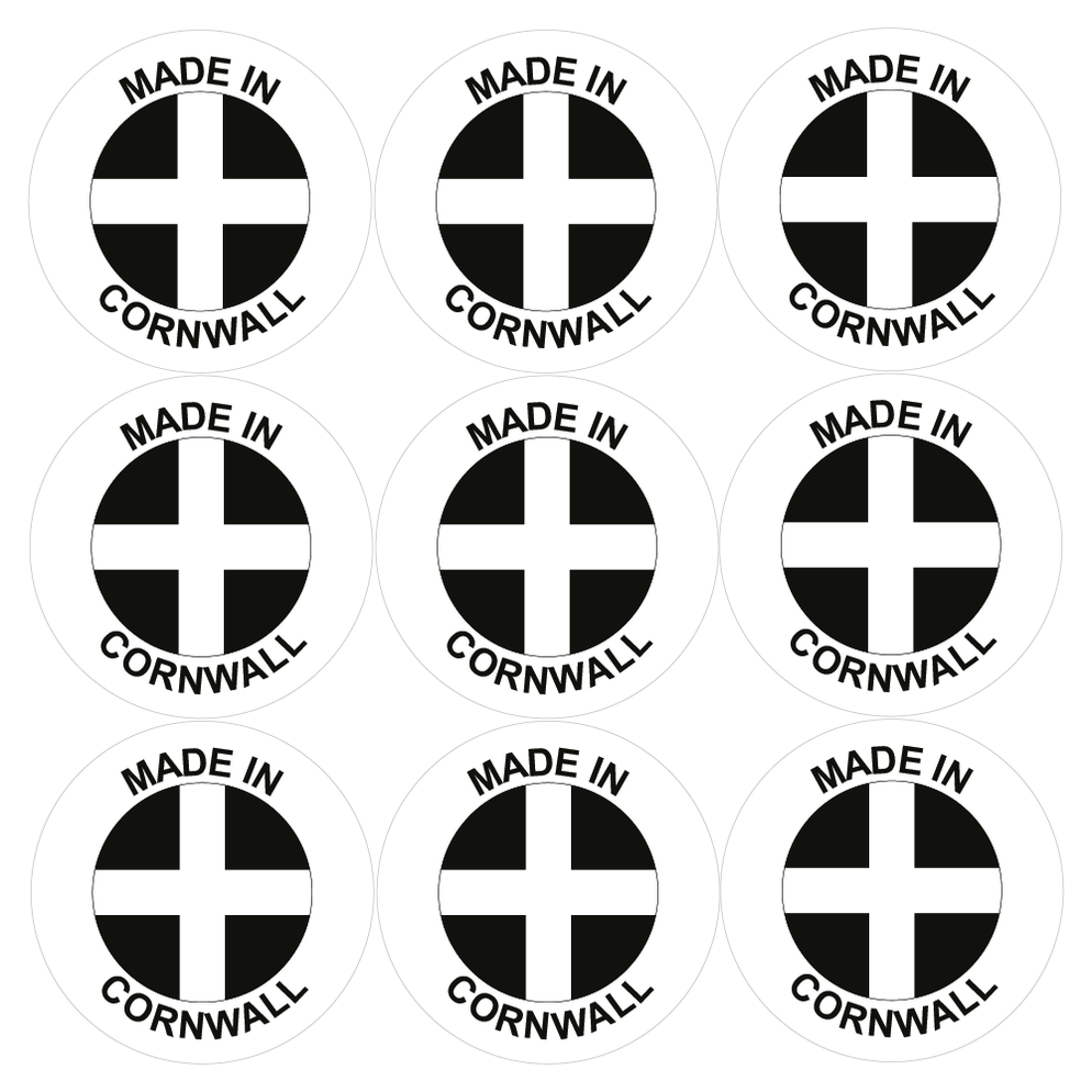 Made in Cornwall / Handmade in Cornwall Stickers 30mm Product Labels ...