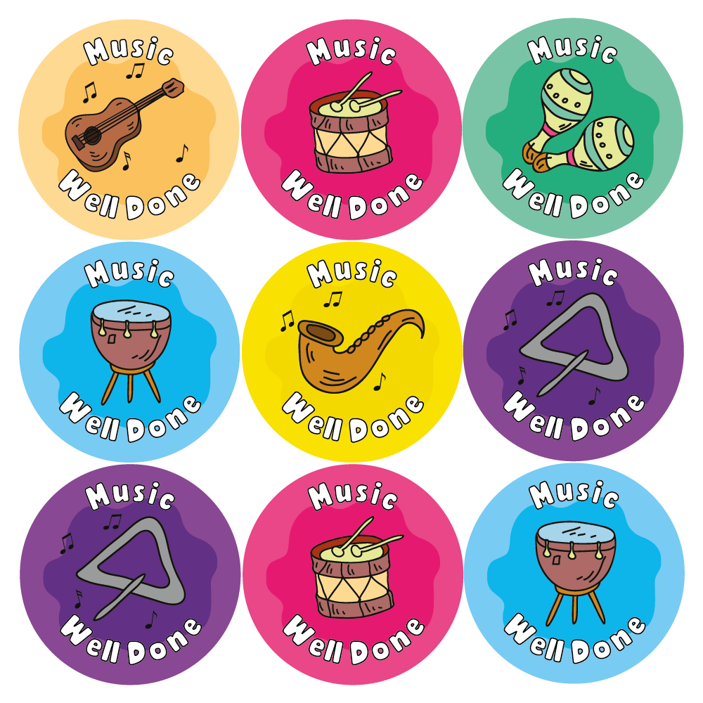 Music Well Done Reward Stickers — MyClassroom