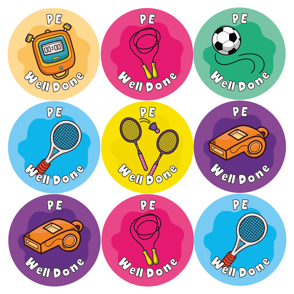 PE Well Done Reward Stickers — MyClassroom