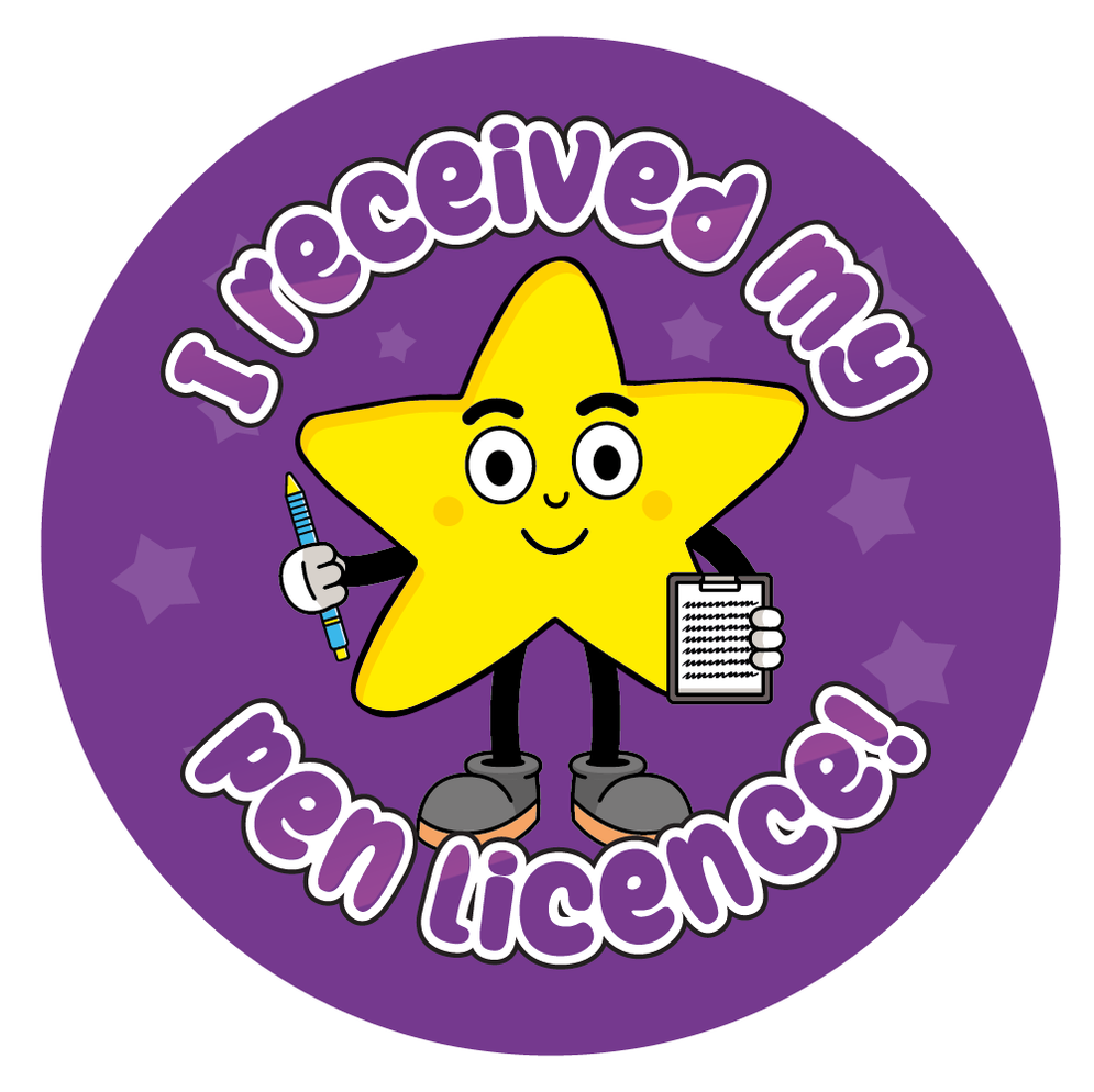 I Received My Pen Licence Star Reward Stickers — MyClassroom