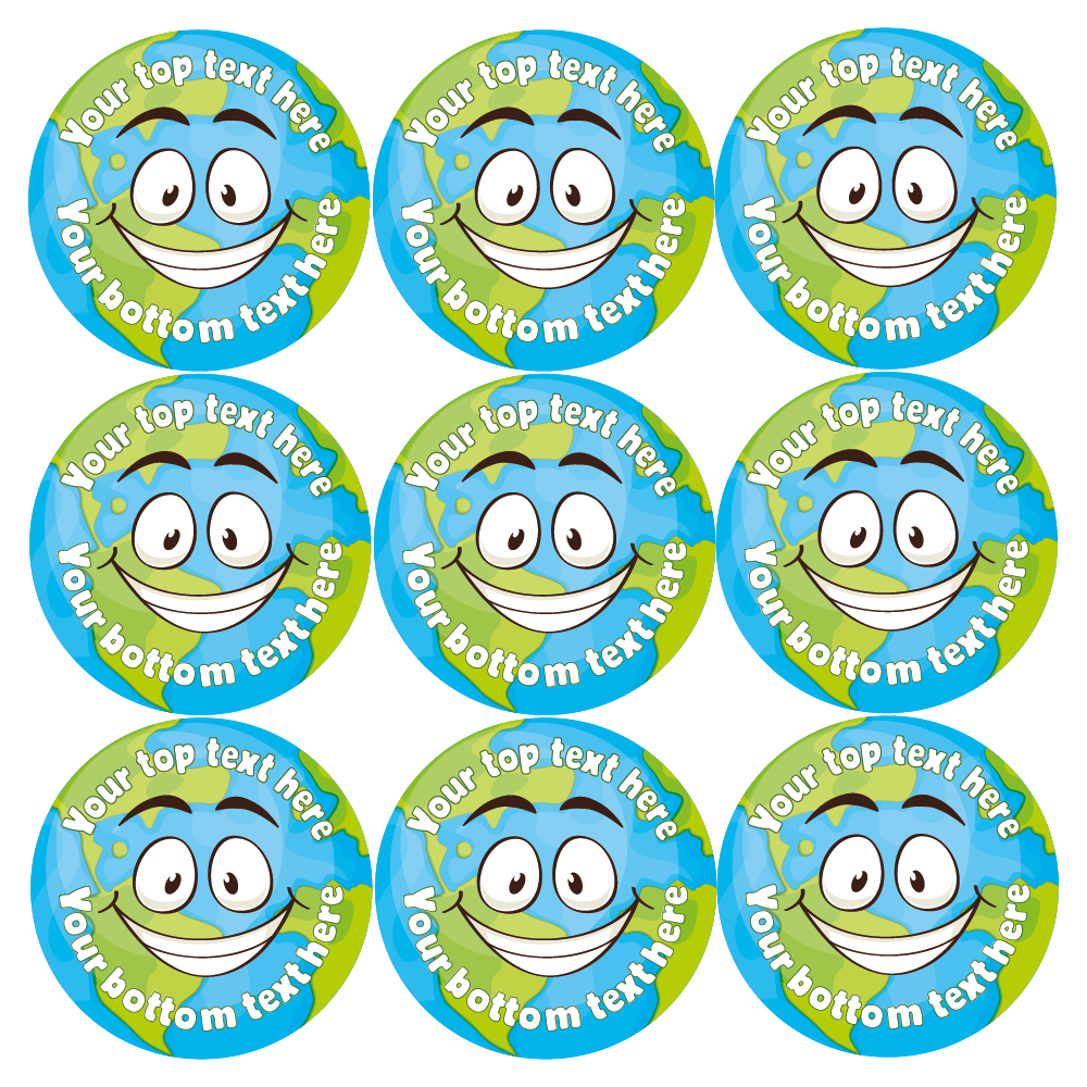 Personalised Happy Earth Reward Stickers — MyClassroom