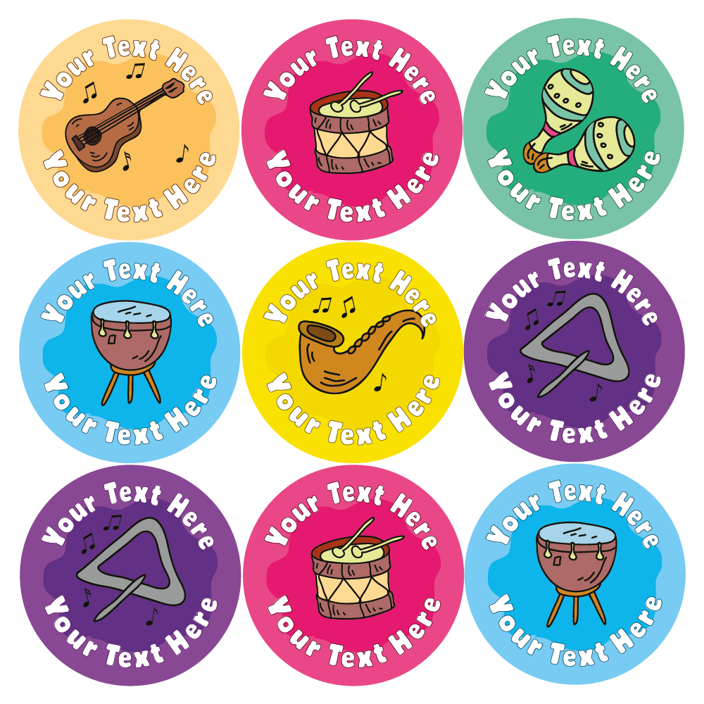 Personalised Music Well Done Reward Stickers — MyClassroom