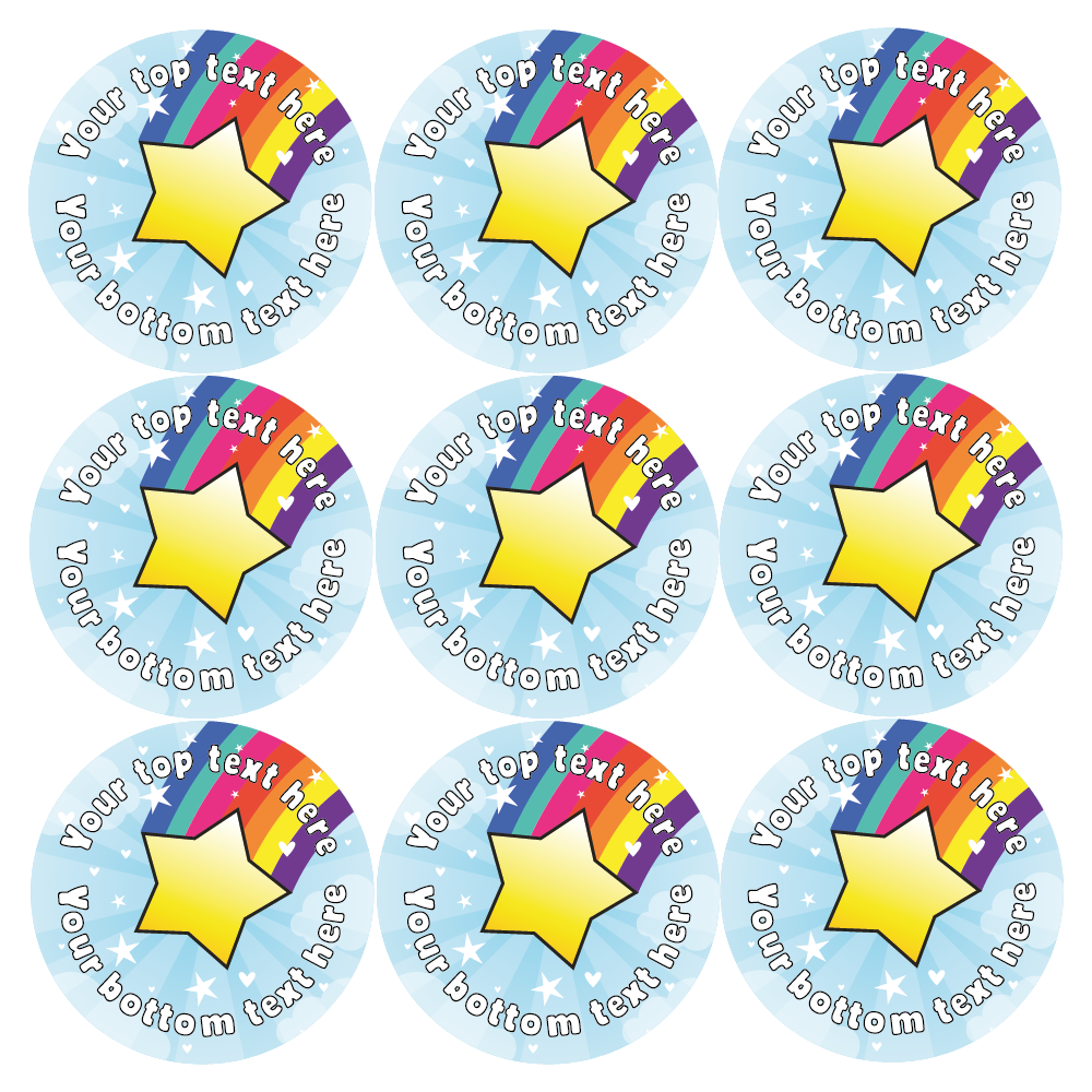 Personalised Rainbow Star Well Done Reward Stickers — MyClassroom