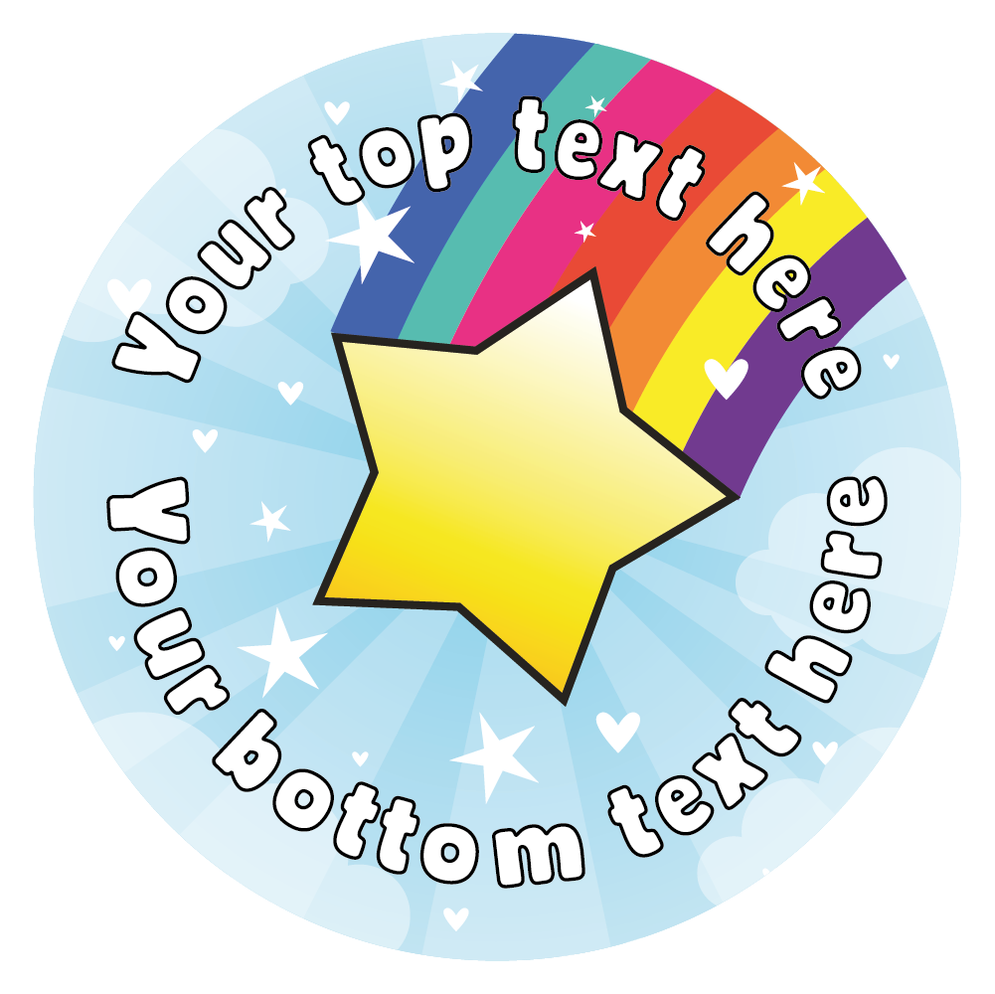 Personalised Rainbow Star Well Done Reward Stickers — MyClassroom