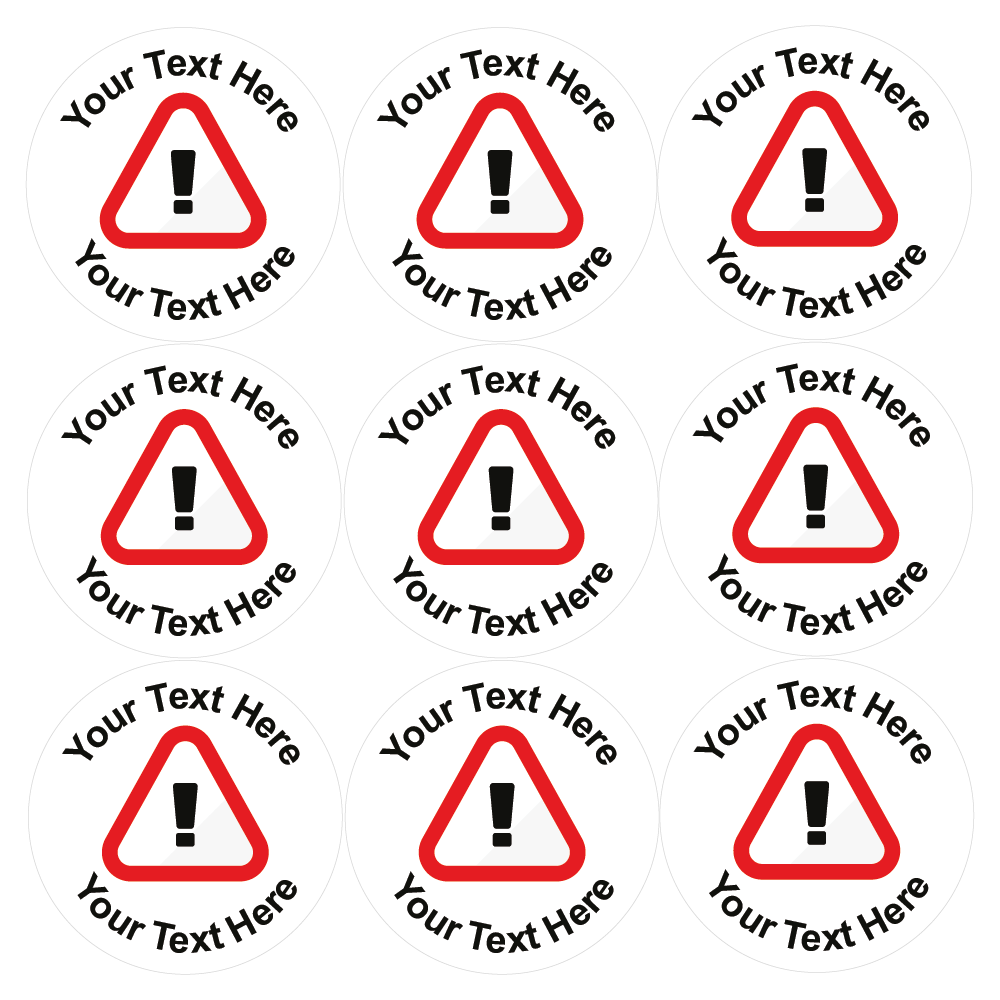Personalised Red Triangle Warning Sign Stickers — MyClassroom