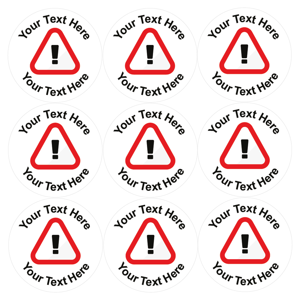 Personalised Red Triangle Warning Sign Stickers — MyClassroom