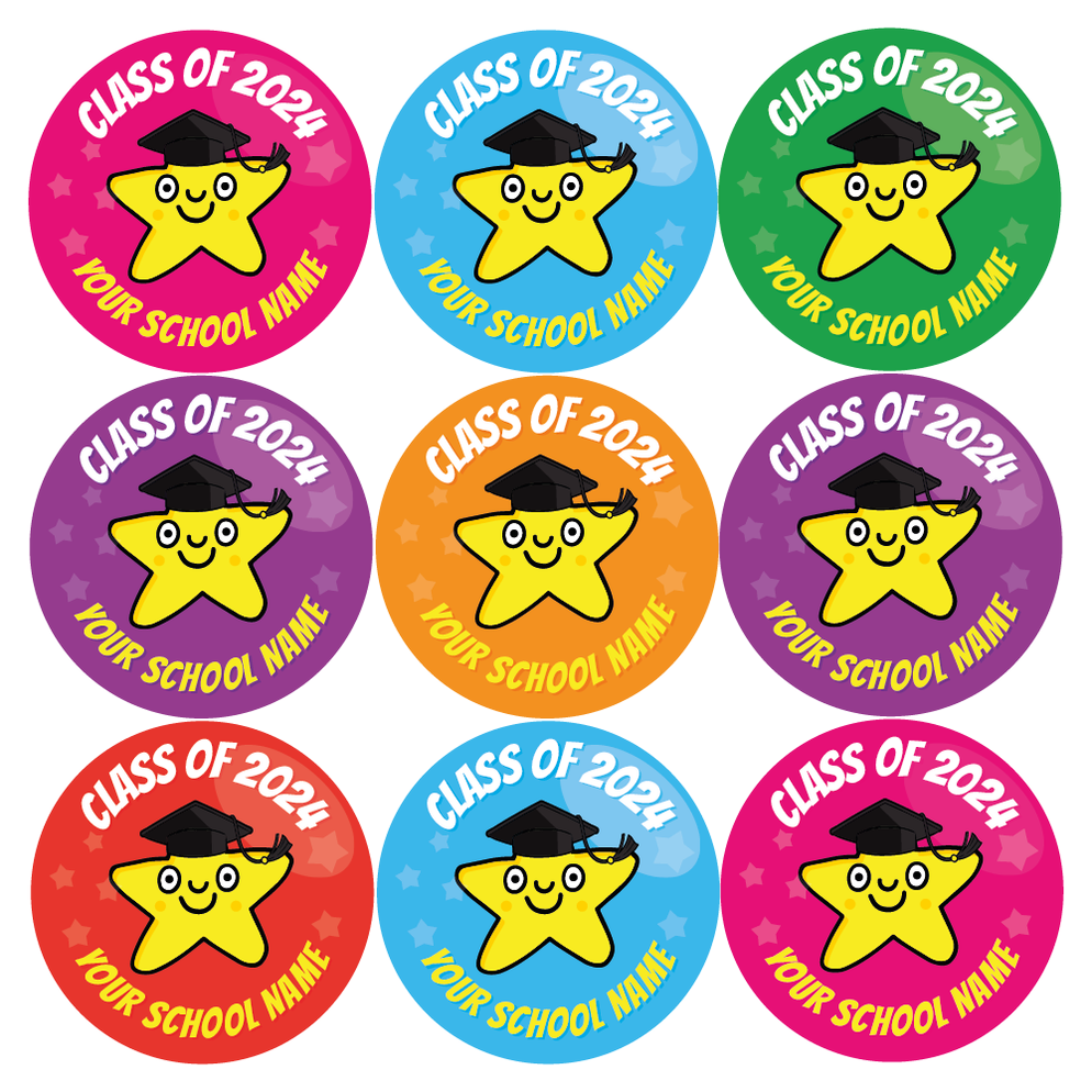 Personalised End of School Year Star Reward Stickers Class of — MyClassroom