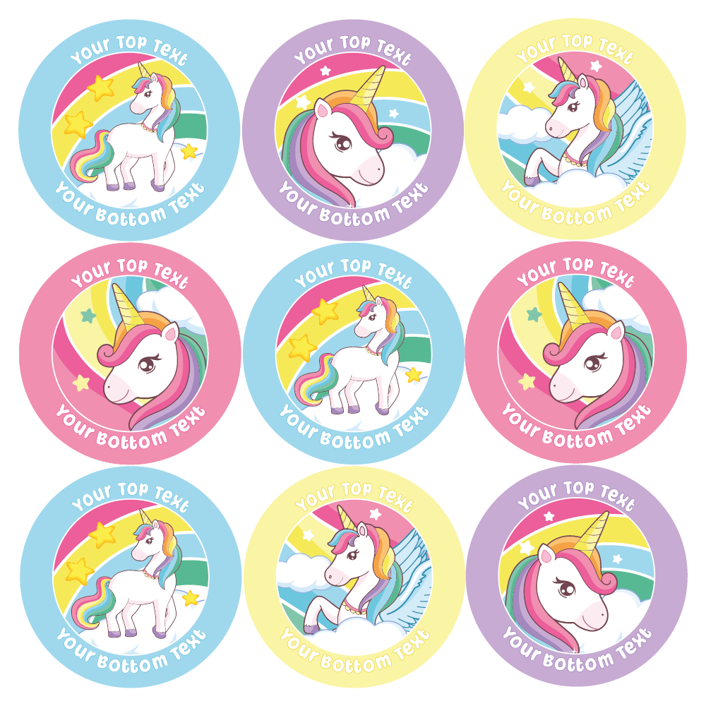 Personalised Rainbow Unicorns Reward Stickers — MyClassroom